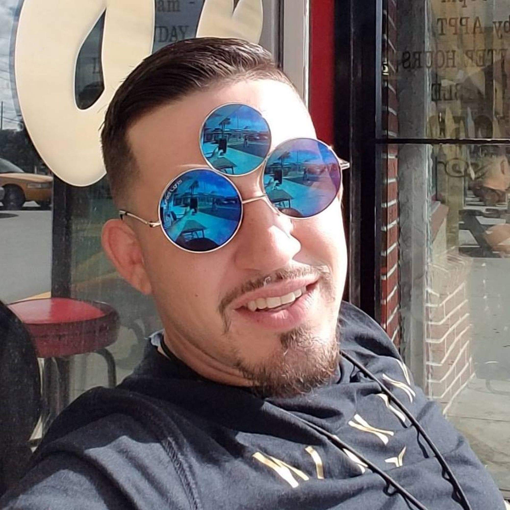 Trippy Lights Third Eye Sunglasses Reflective Mirrored Dark Blue Lens