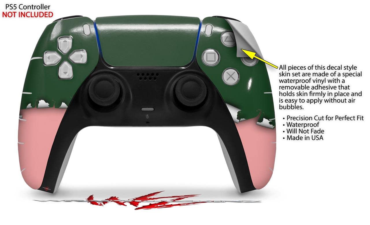 WraptorSkinz Skin Wrap compatible with Sony PS5 DualSense Controller Ripped Colors Green Pink (CONTROLLER NOT INCLUDED)