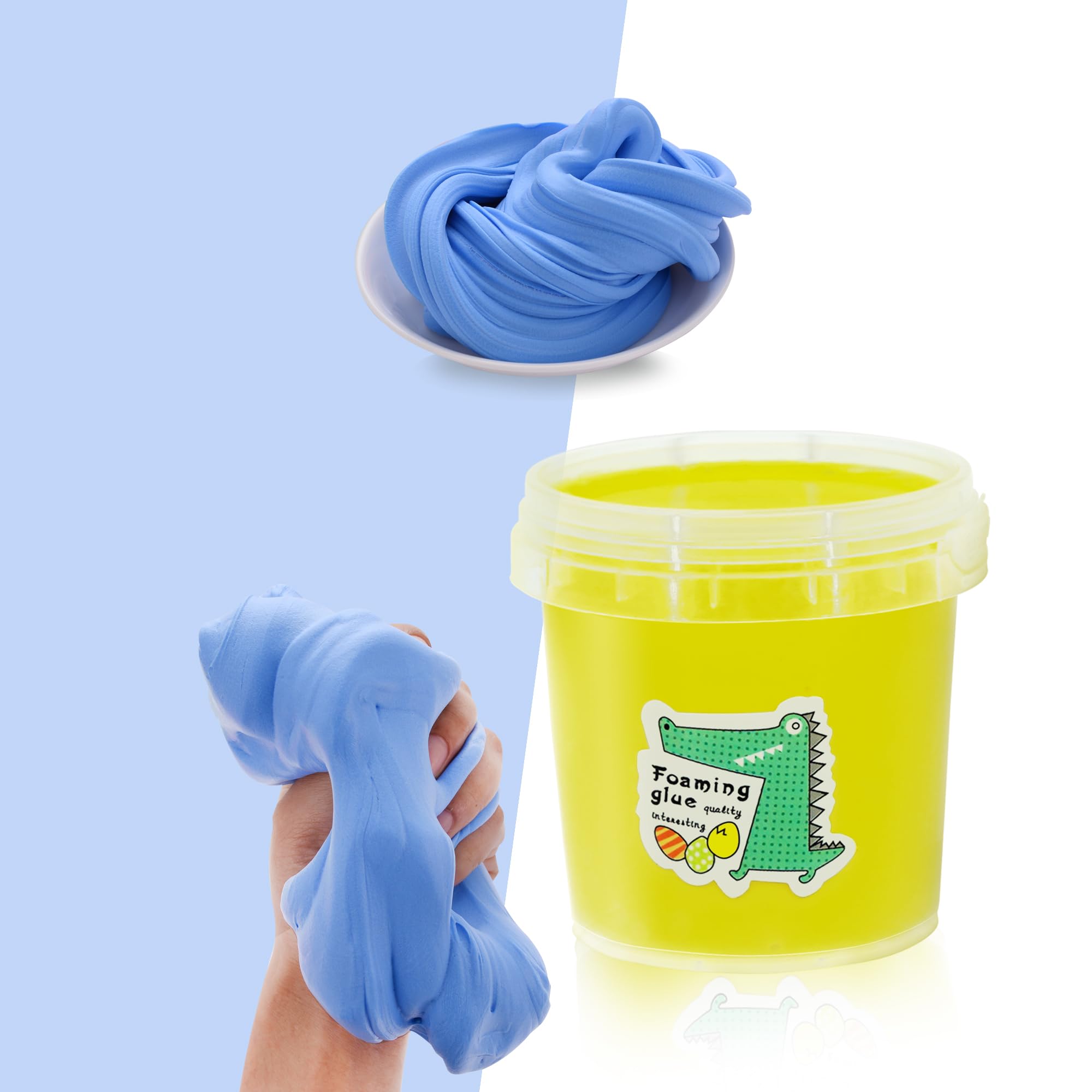 wkjwjy Fluffy Butter slime Kit 4 Pack, Big Ice Cream Making Cloudz Dope Glossy for Toddlers age, Soft Scented Stretchy Non Toxic with Charms Cute Stuff,Age 6-8 Girls Boys Birthday Easter