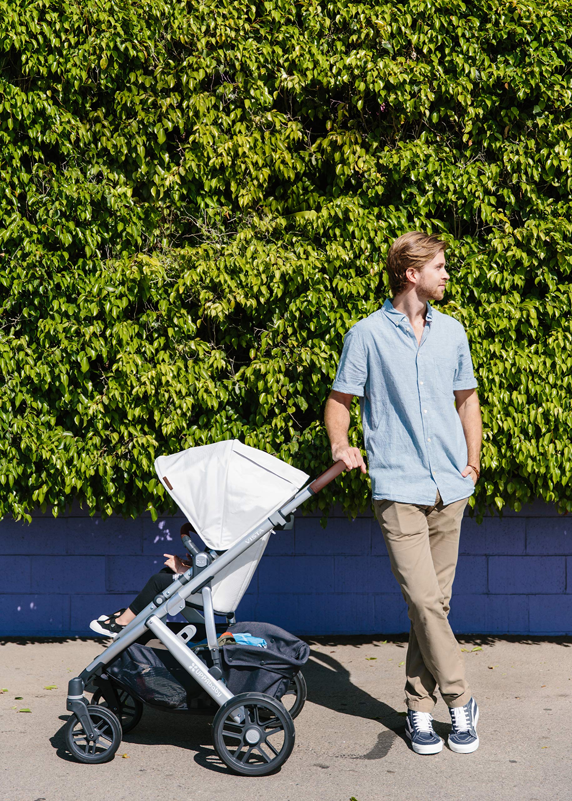 UPPAbaby 2018 Vista Stroller -Bryce (White Marl/Silver/Chestnut Leather)