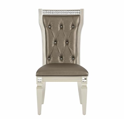 Wycian Kitchen Counter Height Chairs, Patio Dining Chairs 2PCS Wood Champagne Seat Height 18.5" Living Room Bedroom Dining Rooms Garden
