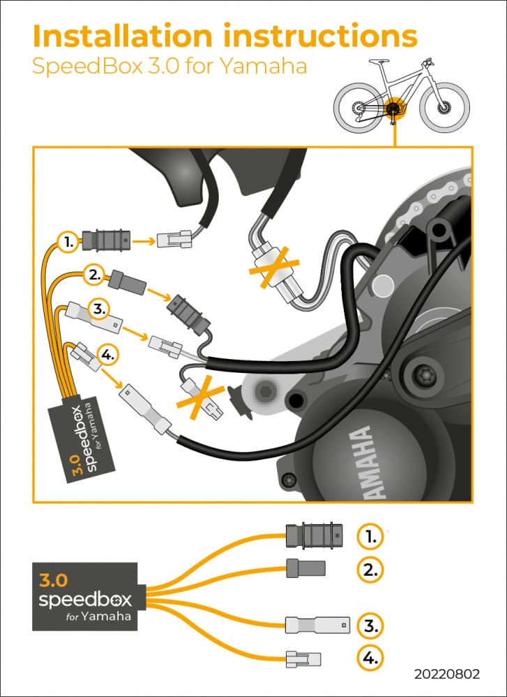 SPEEDBOX 2.0 for Yamaha eBike Tuning kit Suitable for All Yamaha PW-TE, PW-SE, PW-X, PWX2, PW-ST Motors. Smart Tuning chip of The Second Generation