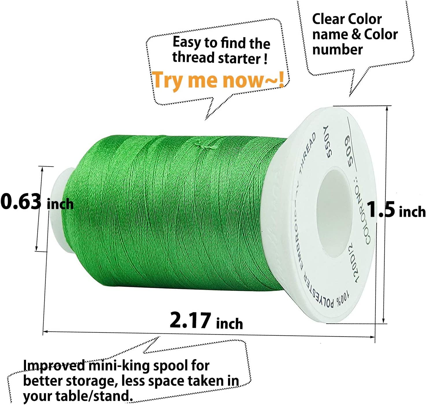 Simthread Embroidery Thread 12 Basic Colors Set, 550 Yards, 100% Polyester for Brother, Babylock, Janome, Singer, Pfaff, Husqvarna, Bernina Machine