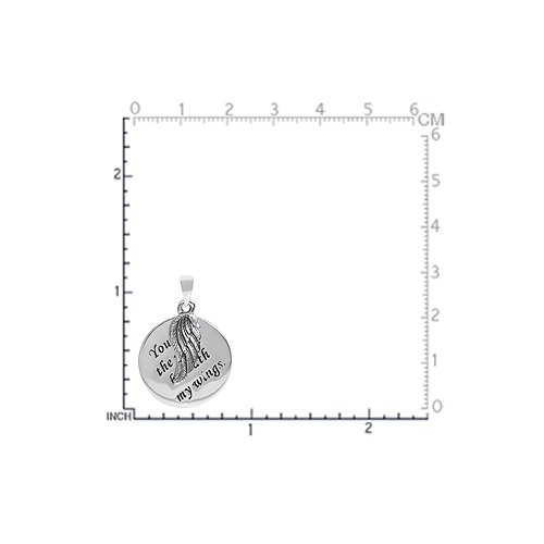 Silvershake 925 Sterling Silver You Are The Wind Beneath My Wings Circle Pendant