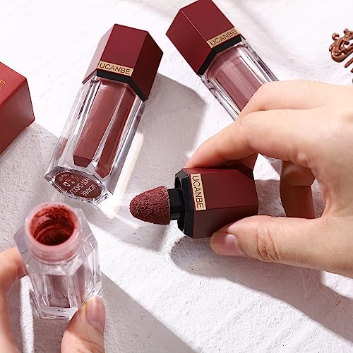 UCANBE 3 Pcs Powder-to-Cream Lip Color Matte Lipstick Set, Highly Pigmented Velvet Smooth Face Makeup Powder for Lip, Eye & Cheek, Non-sticky Long Lasting Makeup Lip Sticks Kit #1