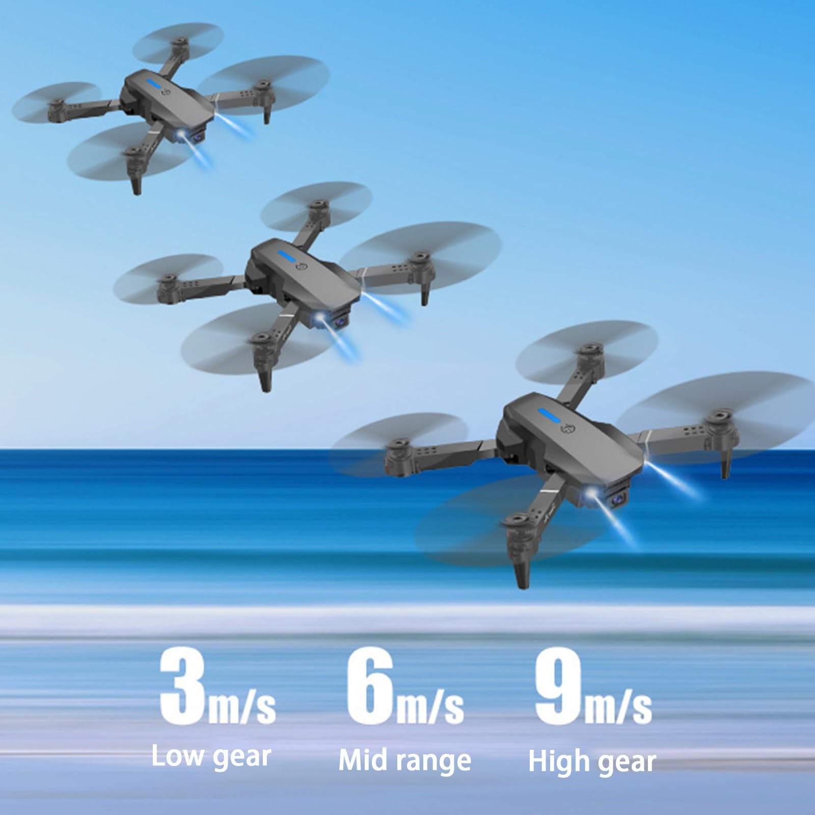 Upgraded Drone with HD Camera - Foldable Drone with Carrying Case - Drone with Multiple Accessories - Portable Drone with Much Functions - Advanced Drone for Beginners
