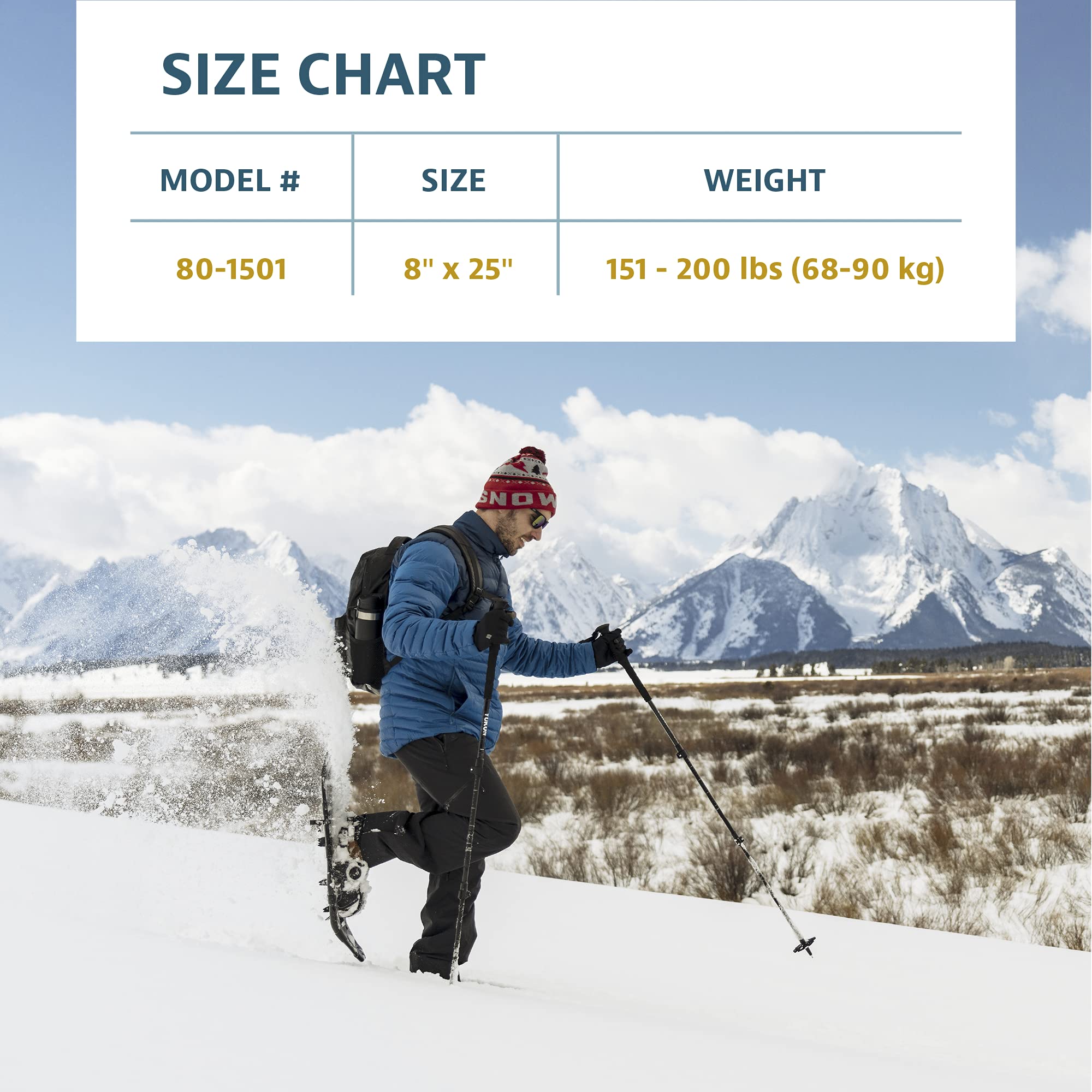 Yukon Charlie's Carbon Spin Snowshoe, 8-inch x 25-inch