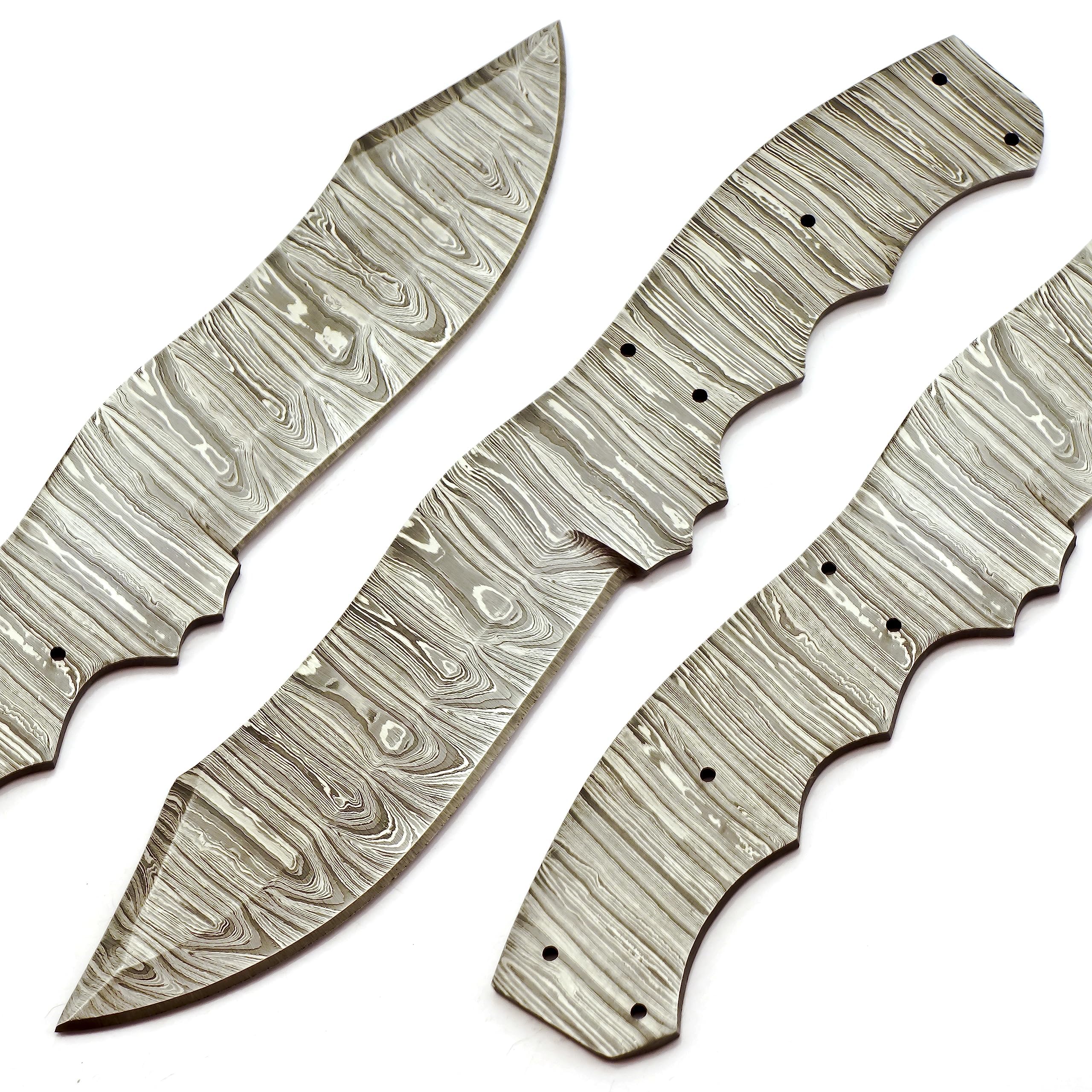 UK UNIQUE SHARP KNIVES Damascus Steel Full Tang Tracker Blank Blade BB-0005 Custom Handmade for Knife Making