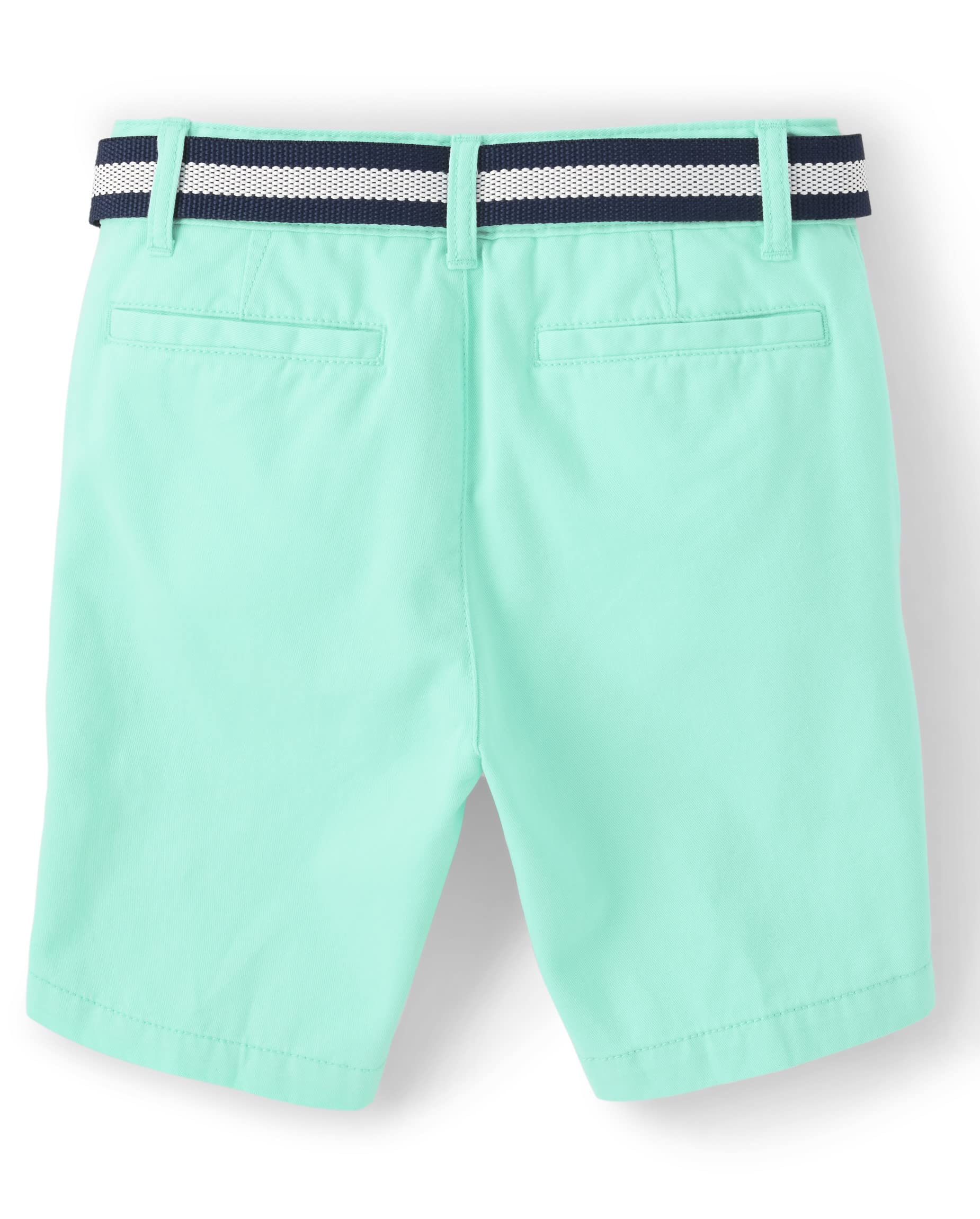 The Children's Place Boys' Belted Chino Shorts, Mellow Aqua, 6