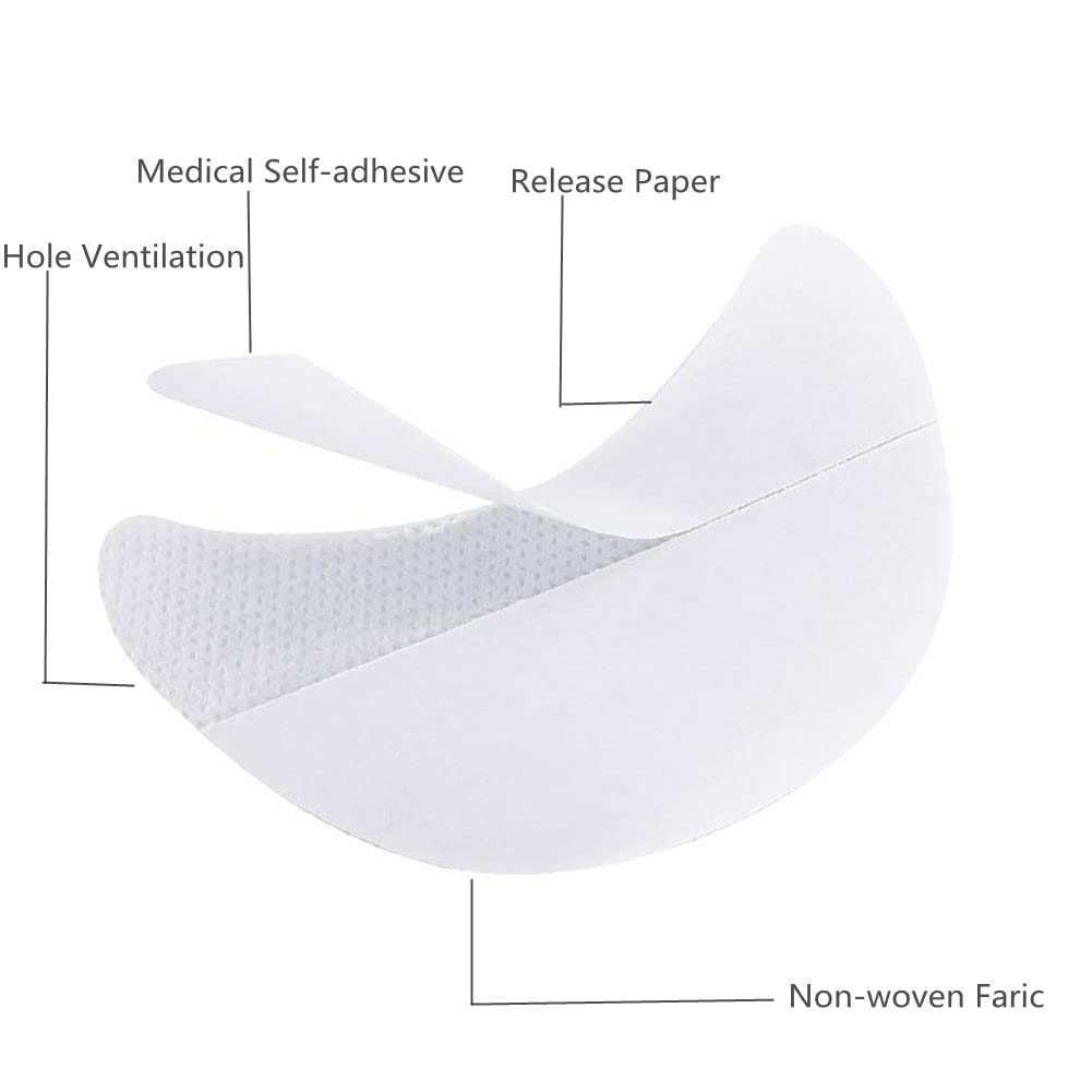 VOWAVO Eyeshadow Shields, 100PCS Eyeliner Stencils Makeup Tape Lash Tape for Eyelash Extensions, Perming, Tinting, Lip Makeup - Lint Free Eyeshadow Tape, White, 3.3‘’×1.9''