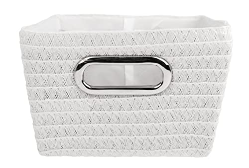 WENKO Storage Chromo White-Bathroom Basket, 28 x 19.5 x 12 cm