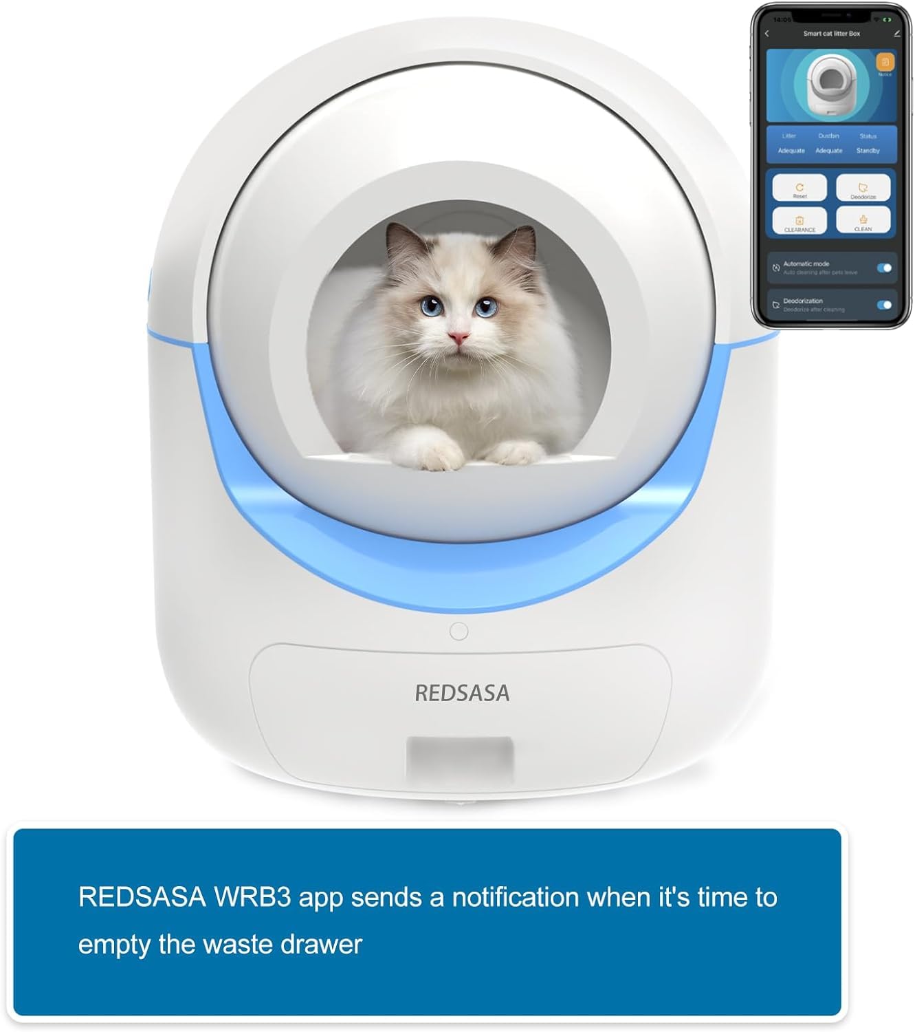 REDSASA Cat Litter Box Liners, 40 Count, Ultra-Thick, Scratch-Proof, Waterproof, Tear-Resistant, Compatible with Self-Cleaning Litter Boxes