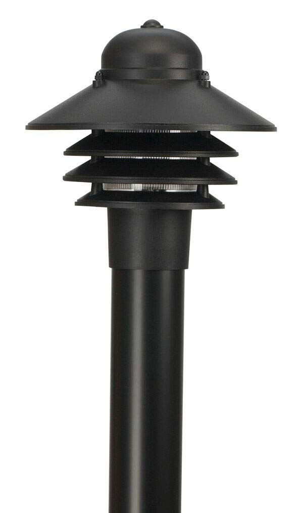 Solus S75TC-LE26C-BK Nautical Post Mount Walkway Light with 4000K Energy Star LED Lamp, Durable Acrylic Clear Lens, Fade & Rust Resistant, UL Listed, Fits 3" Diameter Posts, 10" H x 10 1/16" D, Black