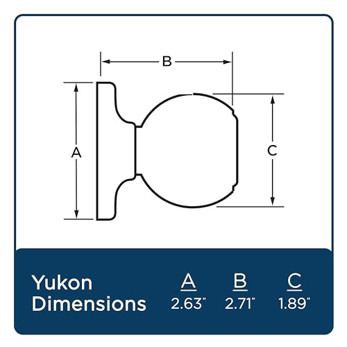 WEISER Lock GAC12 Y3 MS Yukon Dummy Knob, Bright Brass