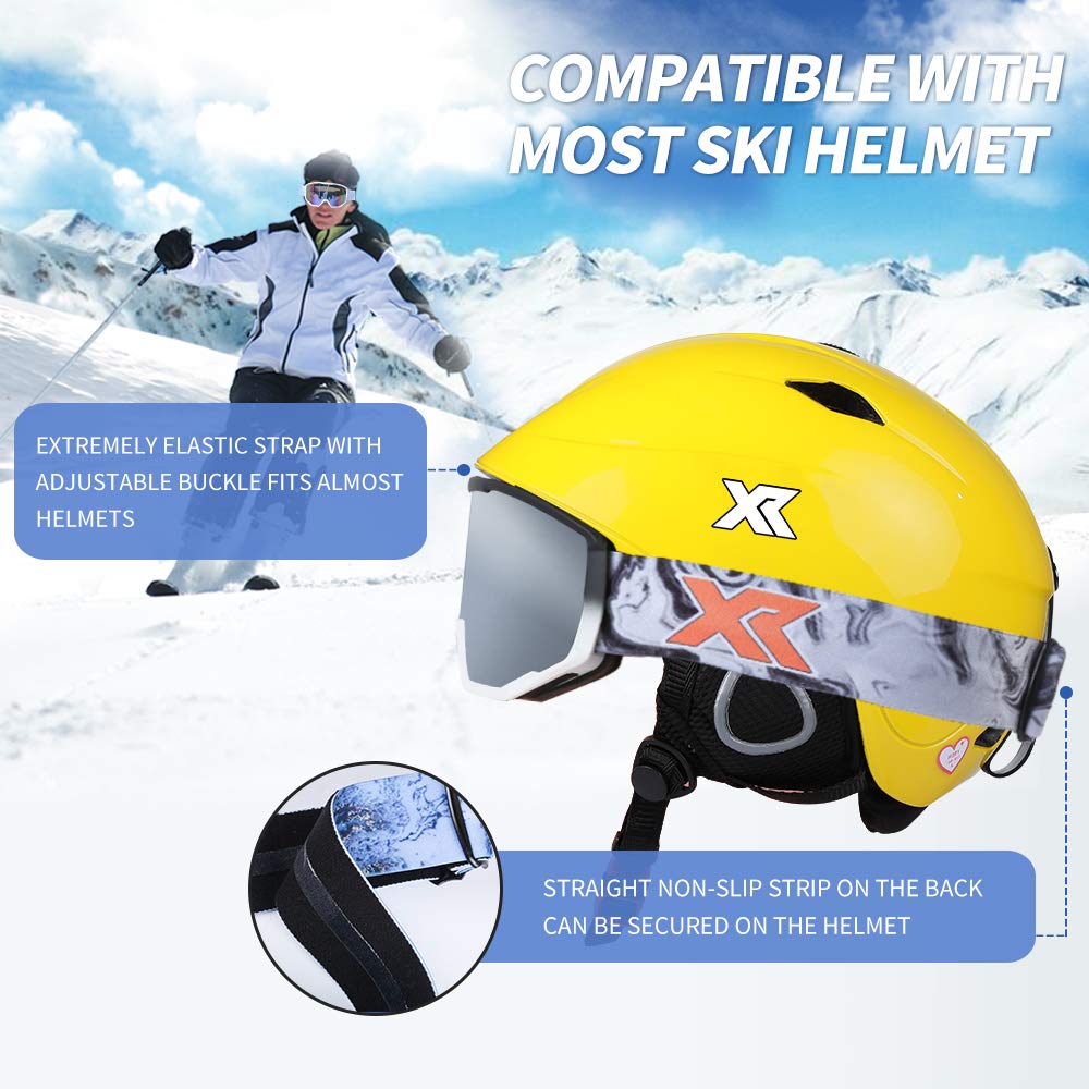 XR Ski Snowboard Goggles Anti Fog UV Protection Snow Goggles for Men Women Youth (Silver)