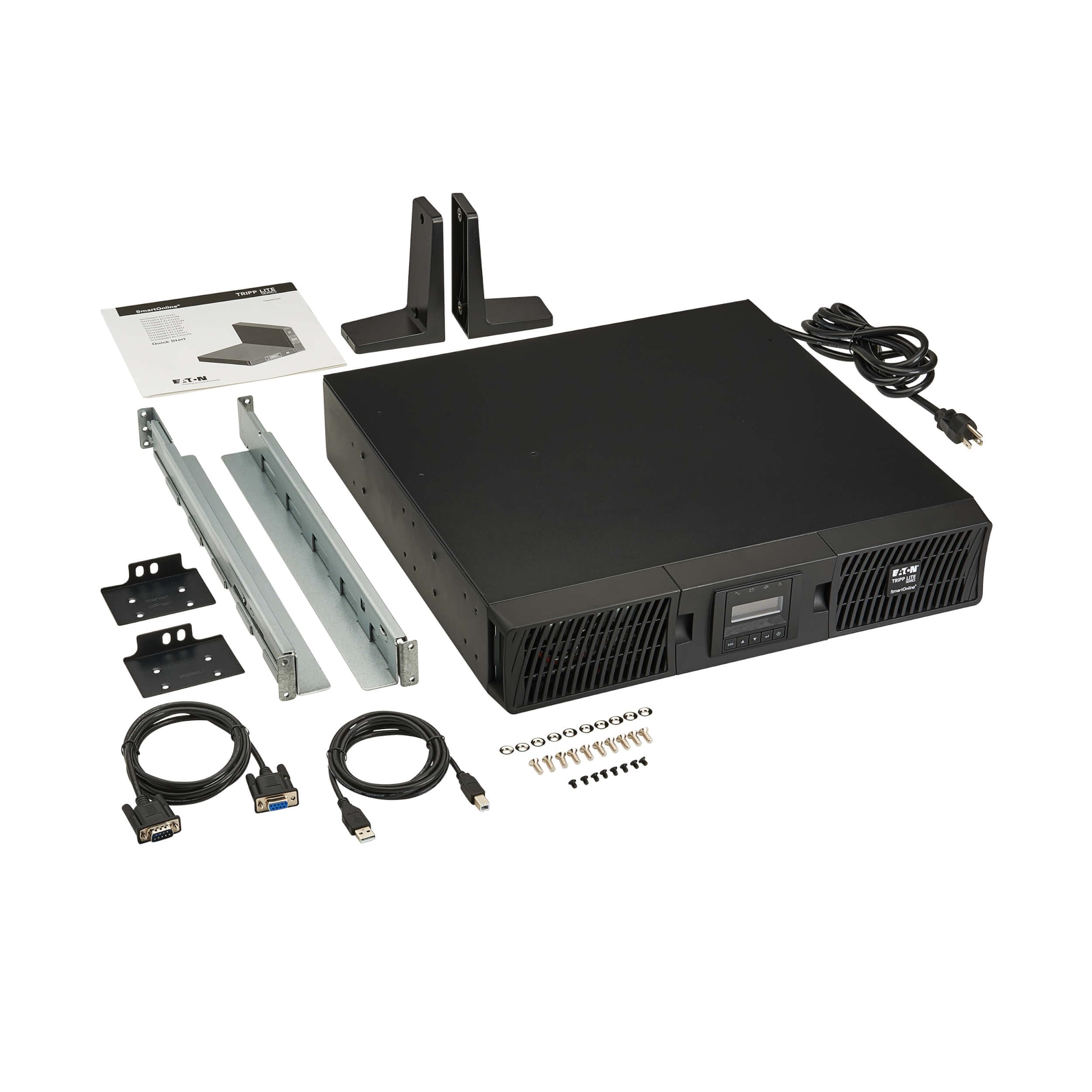 Tripp Lite 1500VA Smart Online UPS, 1200W Double-Conversion, 2U Rack/Tower, Extended Run, Network Card Options, USB, DB9 Serial (SU1500RTXL2UA)