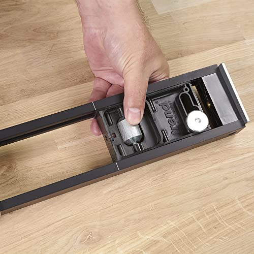 Trend Two-Part Skeleton Hinge Jig with Adjustable Blocks, Robust Carry Case & Guide Bush for Hinge Recess Cutting, Black, H/JIG/C