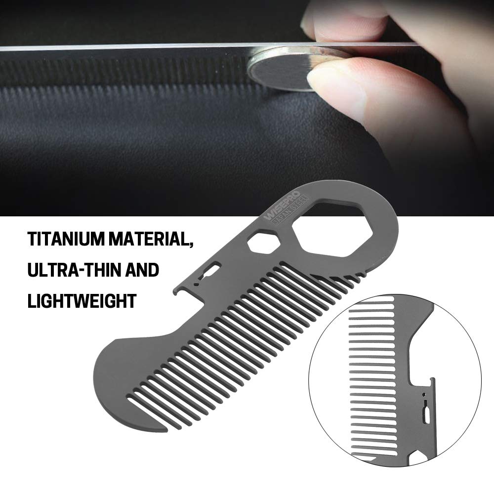 WISEPRO Beard Mustache Comb Fine Toothed Beard Comb Keychain Comb,Suitable For Beard Care Facial Hair Grooming(Black Circle Corkscrew)