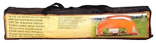 Texsport Portable Easy Up Outdoor Beach Cabana Tent Sun Shade Shelter - Lightweight and Compact Brilliant Orange, 9' x 6' x 68''