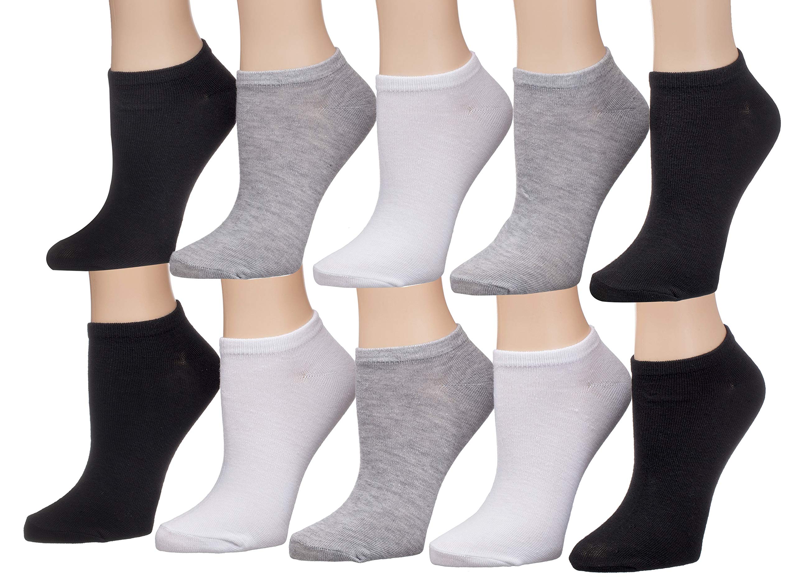 Tipi Toe Women's 20 Pairs Colorful Patterned Low Cut/No Show Socks WL01-AB