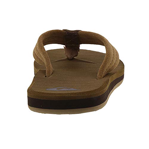 Quiksilver boys Carver Suede Youth Kids Flip Flip Sandal, Tan - Solid, 3 Little Kid US