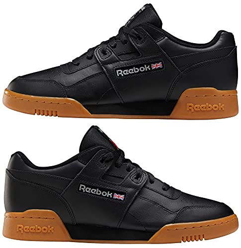 Reebok Men Workout Plus Sneaker, Black/Carbon/Classic red, 10.5