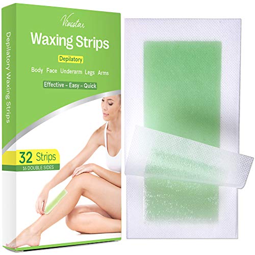 Wax Strips, Hair Removal Wax Kit for Arm, Leg, Brazilian, Bikini Women, 32 Count (Large Size Wax Strips)