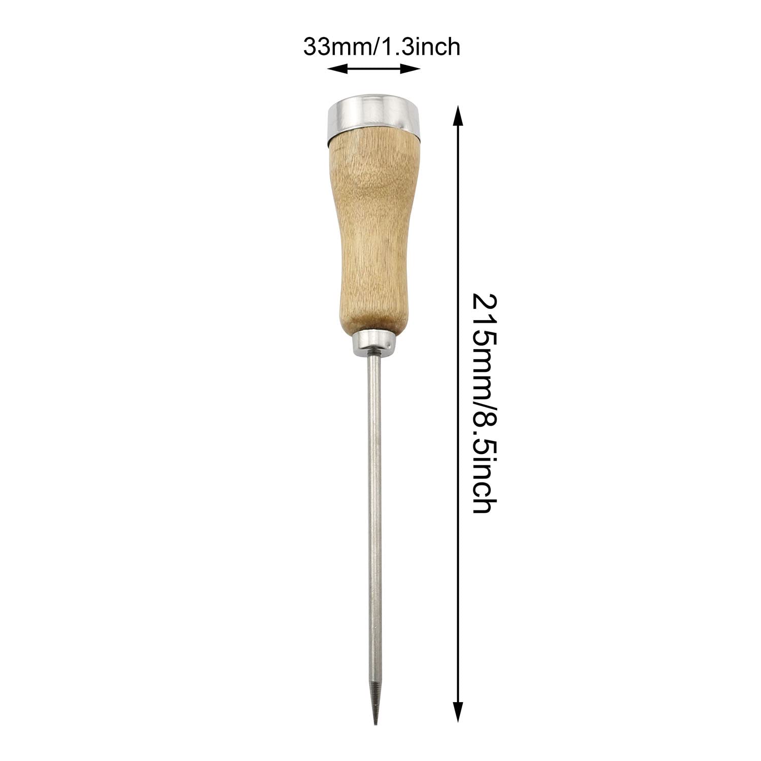 YYANGZ Stainless Steel Ice Pick, Bartender Carving Tool with Safety Wooden Handle for Home Kitchen Restaurant Bar