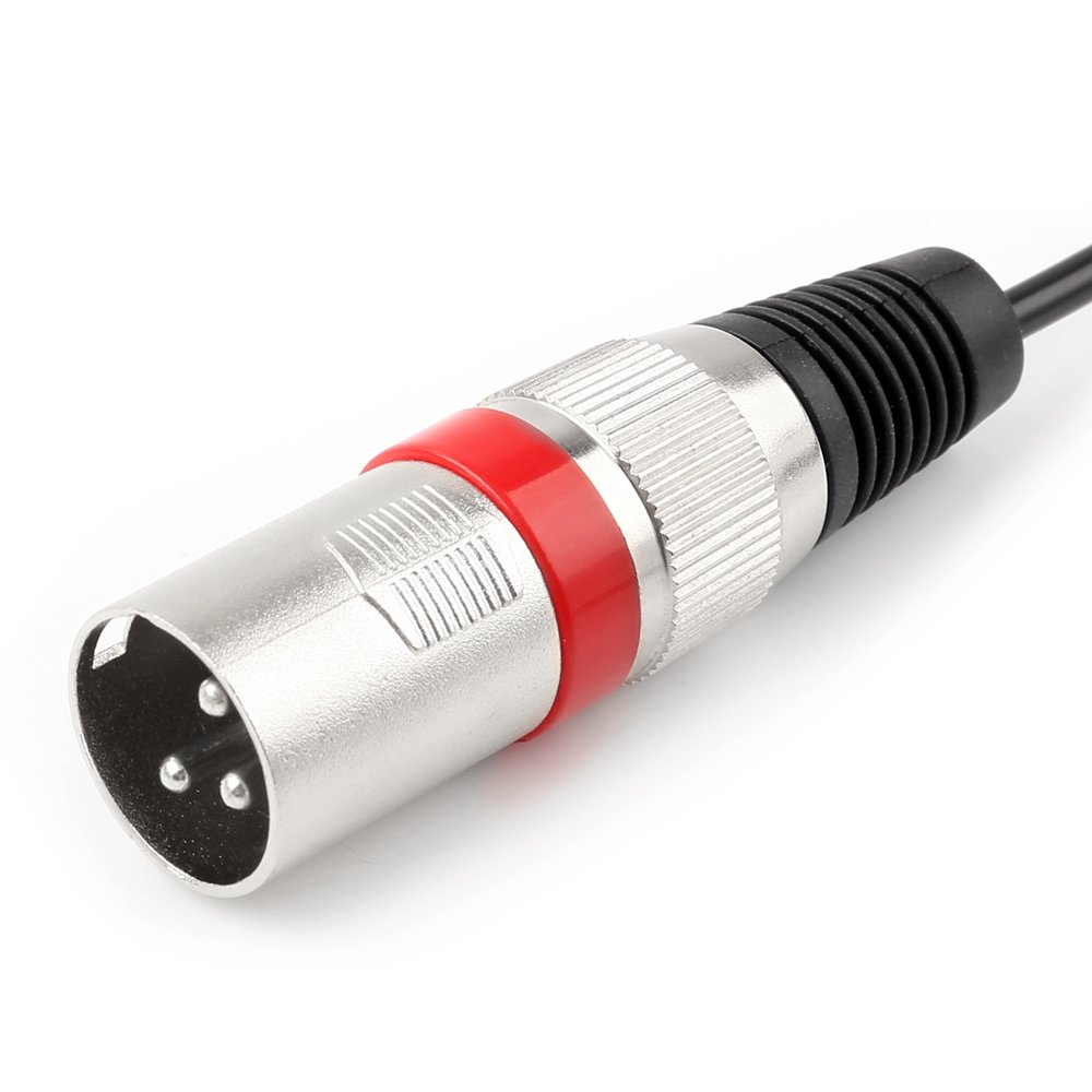 tisino 3.5mm TRS Stereo Male to Dual XLR Male Splitter Patch Cable Unbalanced Mini Jack 1/8 to Double XLR Breakout Cable - 5 FT
