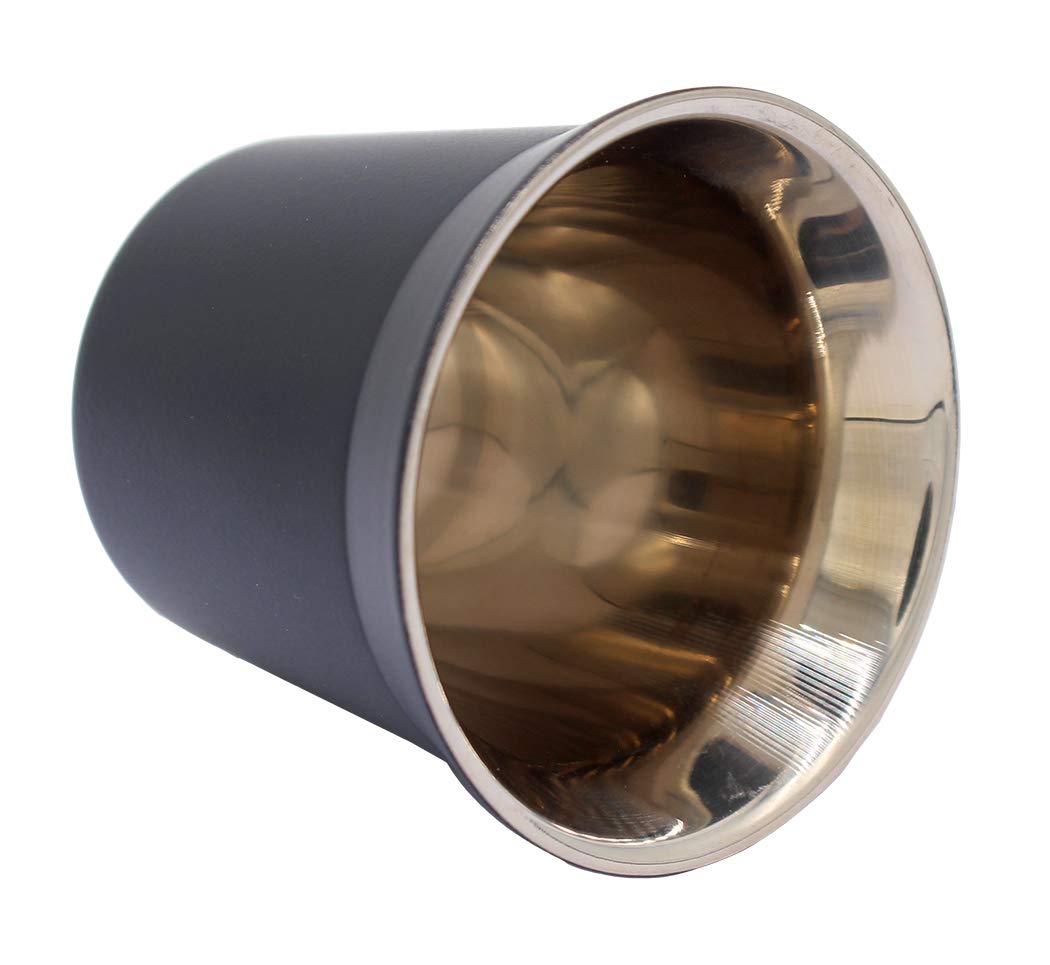 XIAOYU 304 Stainless Steel Espresso Cups Double Wall Thermally Insulated Capsule Coffee Mug, 2.71oz/80ml, Black