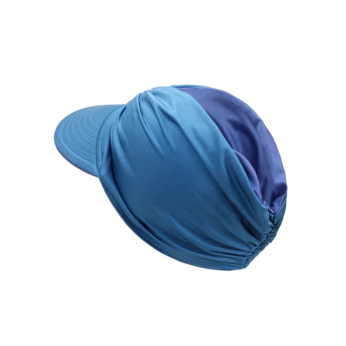Womens Wide Brim Visor UV Protection Sun Visor Hat for Pool Sports Beach Golf Hiking, Ponytail High Bun Visors Blue