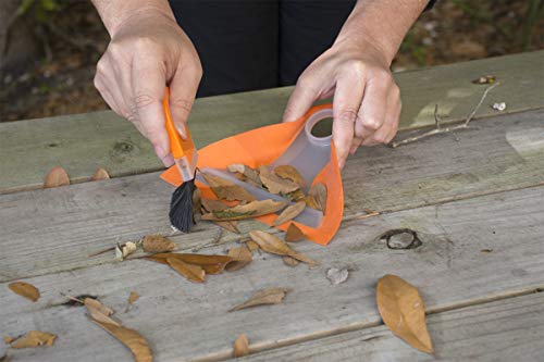 ust FlexWare Compact Sweep Set with Brush, DPan and Carabiner for Cleaning Small Messes at the Campsite, Picnic or Other Outdoor Activities , Orange, One Size (20-12235)