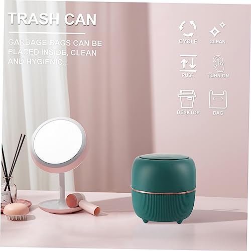 WATIIFUFU Desktop Trash can Countertop Trash Bin car Waste can Flipping Trash Bin Mini Waste countertop Garbage can Garbage Container Tiny Recycle Multifunction Collector Plastic Clamshell