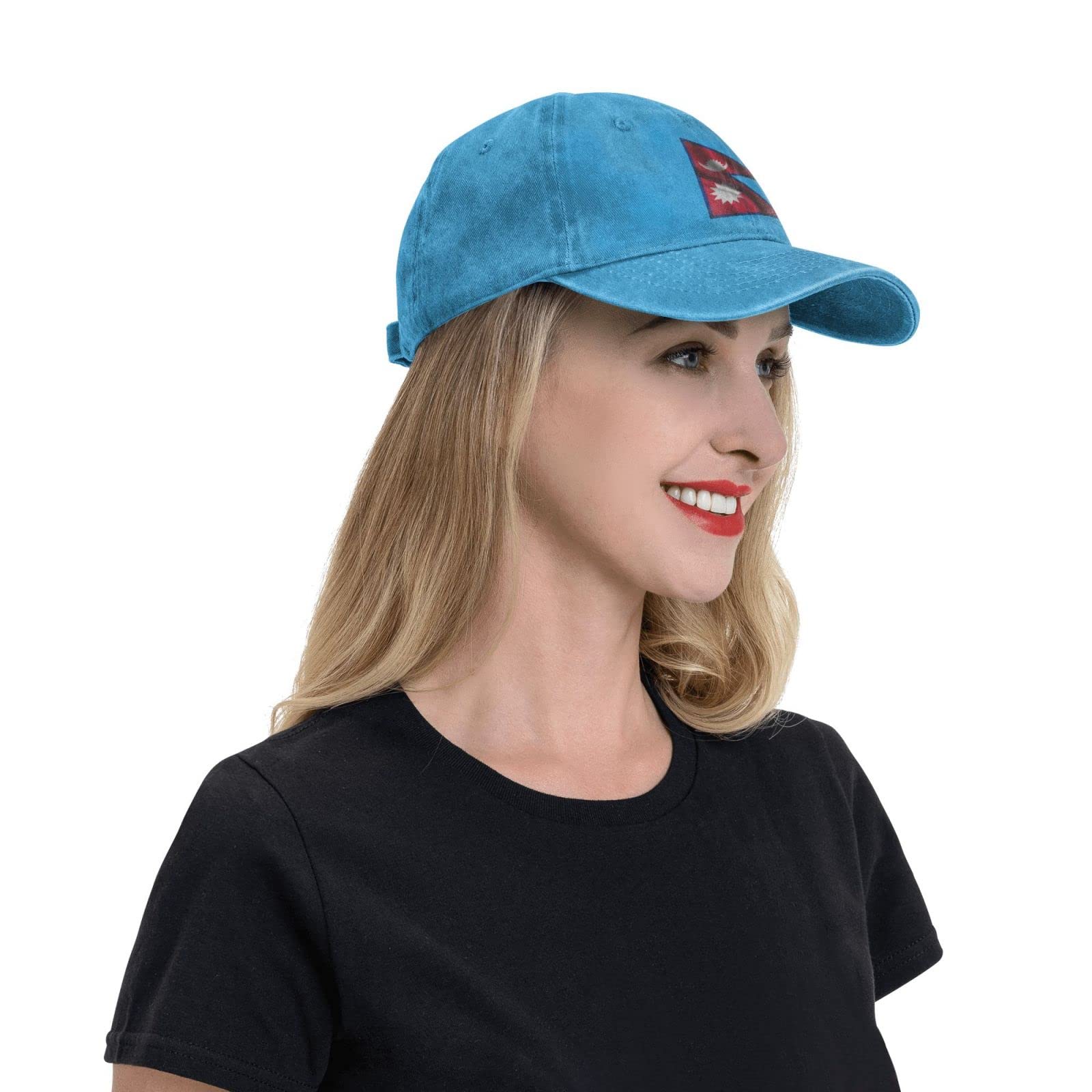 Silk Style Flag of Nepal Baseball Cap for Men Women Hats Adjustable Vintage Washed Cotton Dad Hat Blue