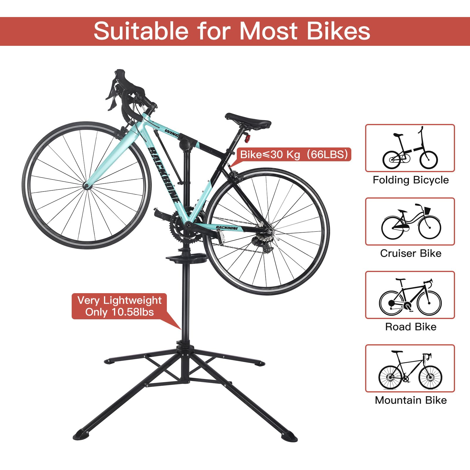 UNISKY Bike Repair Stand for Maintenance Height Adjustable Rack with Quick Release Bicycle Mechanics Maintenance Workstand