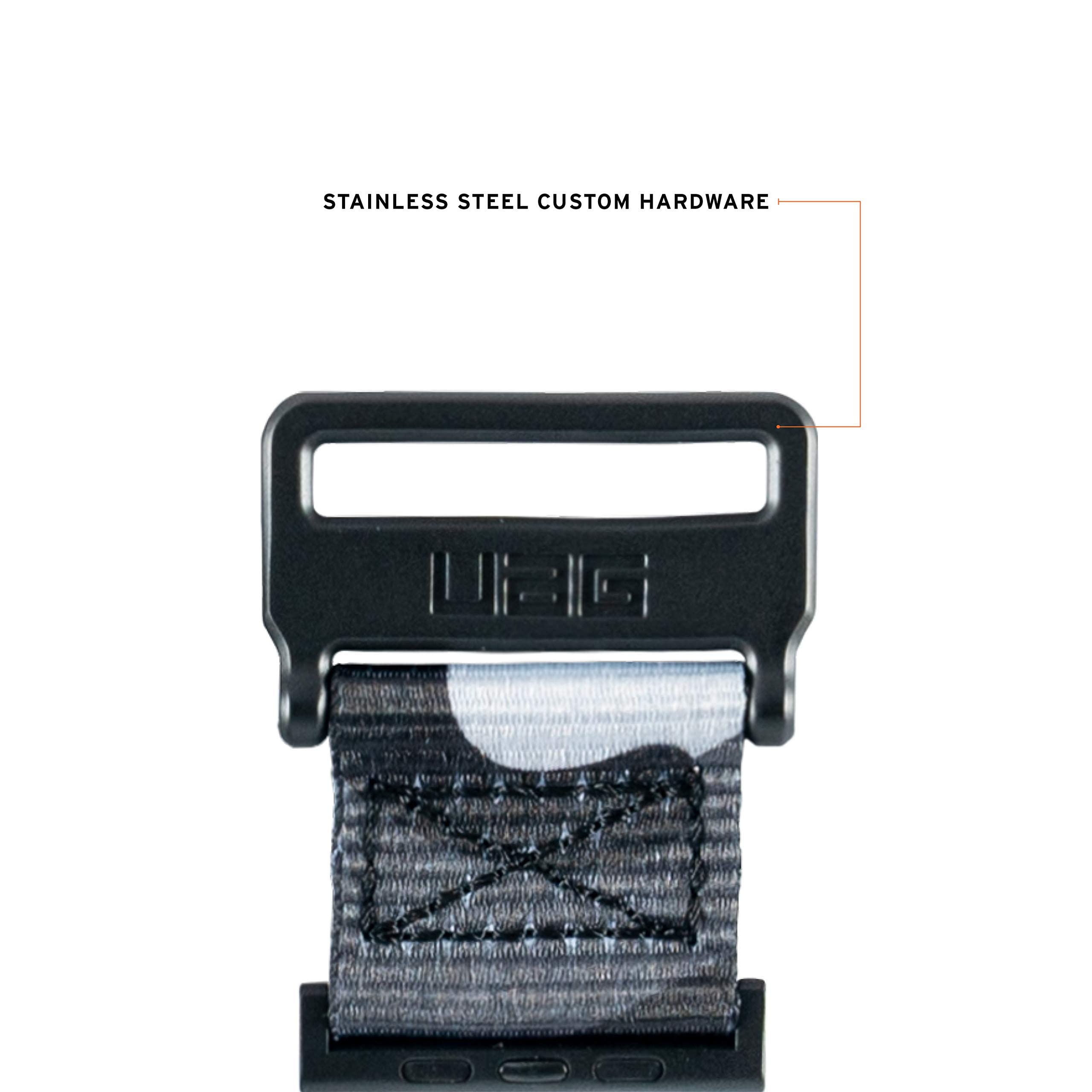 URBAN ARMOR GEAR UAG Compatible with Apple Watch Band 45mm/44mm/42mm, Series 7/6/5/4/3/2/1 & SE, High Strength Nylon Weave Replacement Strap, Active Midnight Camo