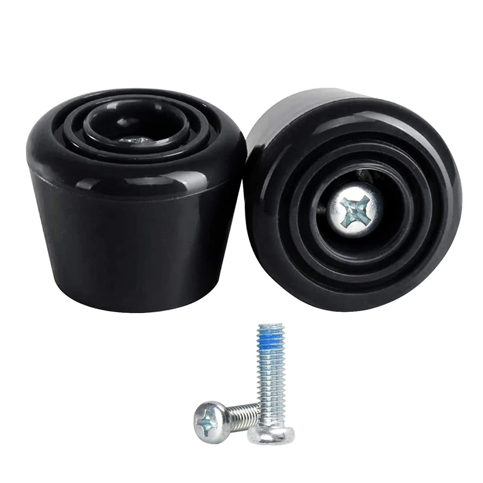 zmr Roller Skate Toe Stoppers 1 Pair Black 5/8" PU Rubber Double-Row Roller Skating Brake Jam Plugs,82A Roller Quad Skate Toe Stops (Black)
