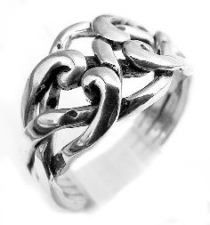 Sterling Silver 4-Band Weaved Puzzle Knot Ring Size 9(Sizes 6,7,8,9)