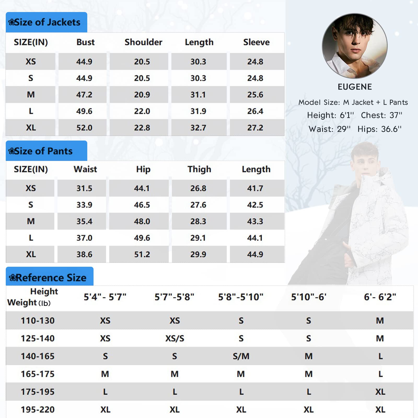 YEEFINE Men's Ski Suit Waterproof Snowsuit Winter Ski Jacket and Pants Set Outdoor Warm Snow Snowboard Suit (C2+AG, M)