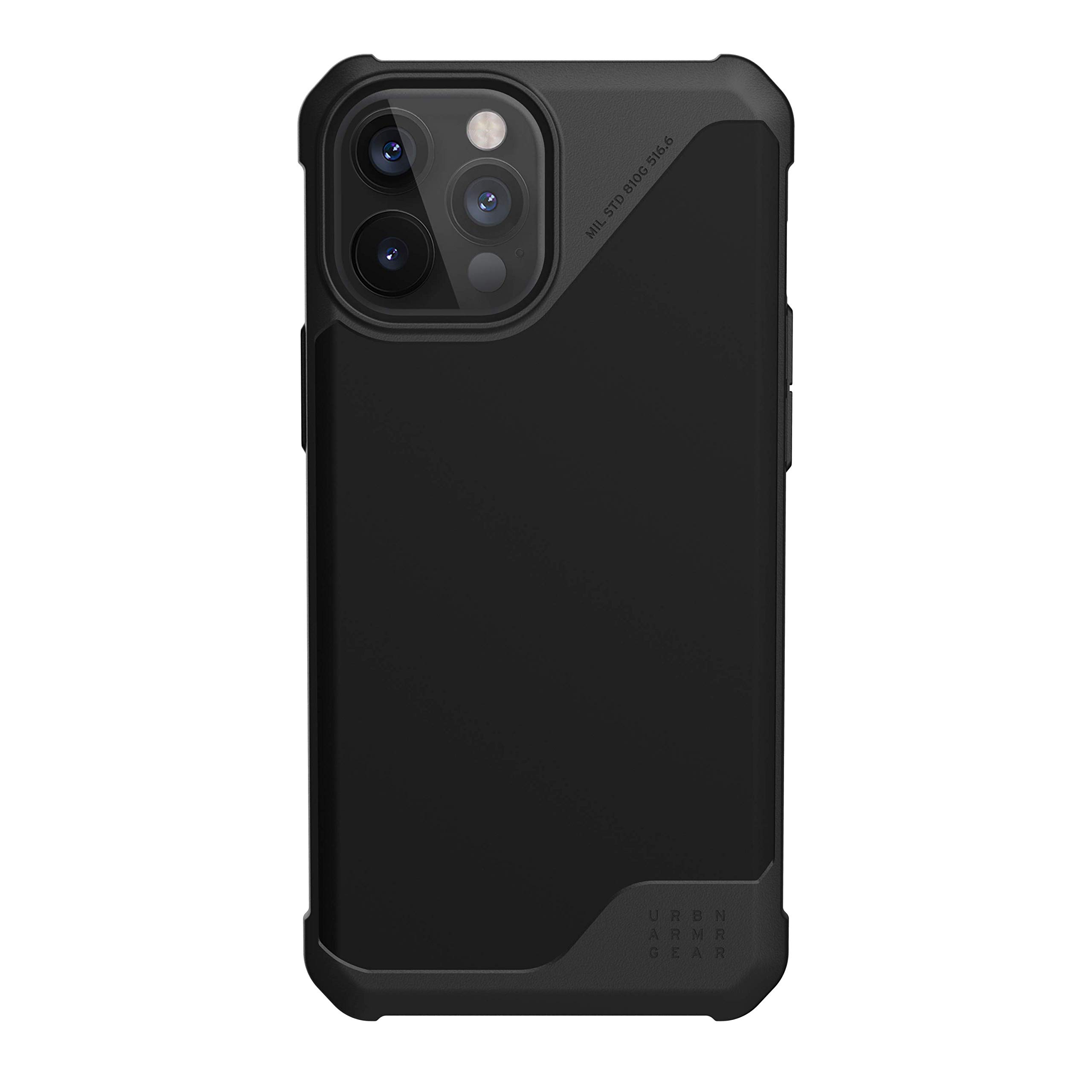 URBAN ARMOR GEAR UAG Designed for iPhone 12 Pro Max Case [6.7-inch screen] Feather-Light Heavy Duty Shockproof Slim Rugged Metropolis LT. Protective Cover, Supple Italian Leather LTHR ARMR Black