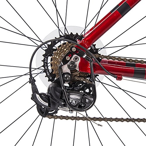 ROYCE UNION RMY 700c Mens 21-Speed Hybrid Comfort Bike, 21" Aluminum Frame, Metallic Red