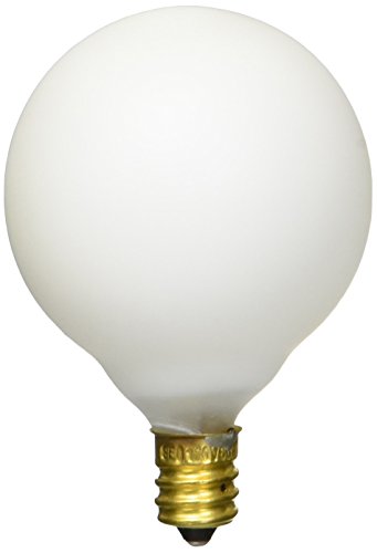 Satco S3832 120-Volt 60-Watt G16.5 Candelabra Base Light Bulb, Satin White, 1 Count (Pack of 1)