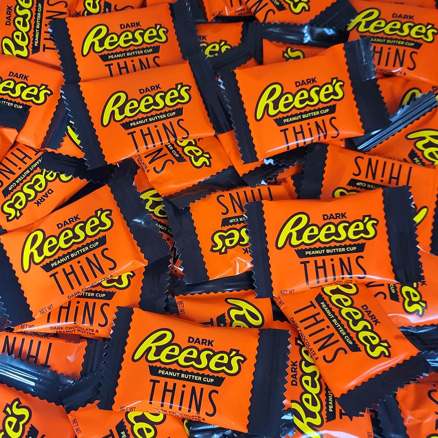 ReesesThins Dark Chocolate Peanut Butter Cups Candy - Peanut Butter Dark Chocolate Candy - 110 Individually Wrapped Pieces β 3lb Bulk Party Pack