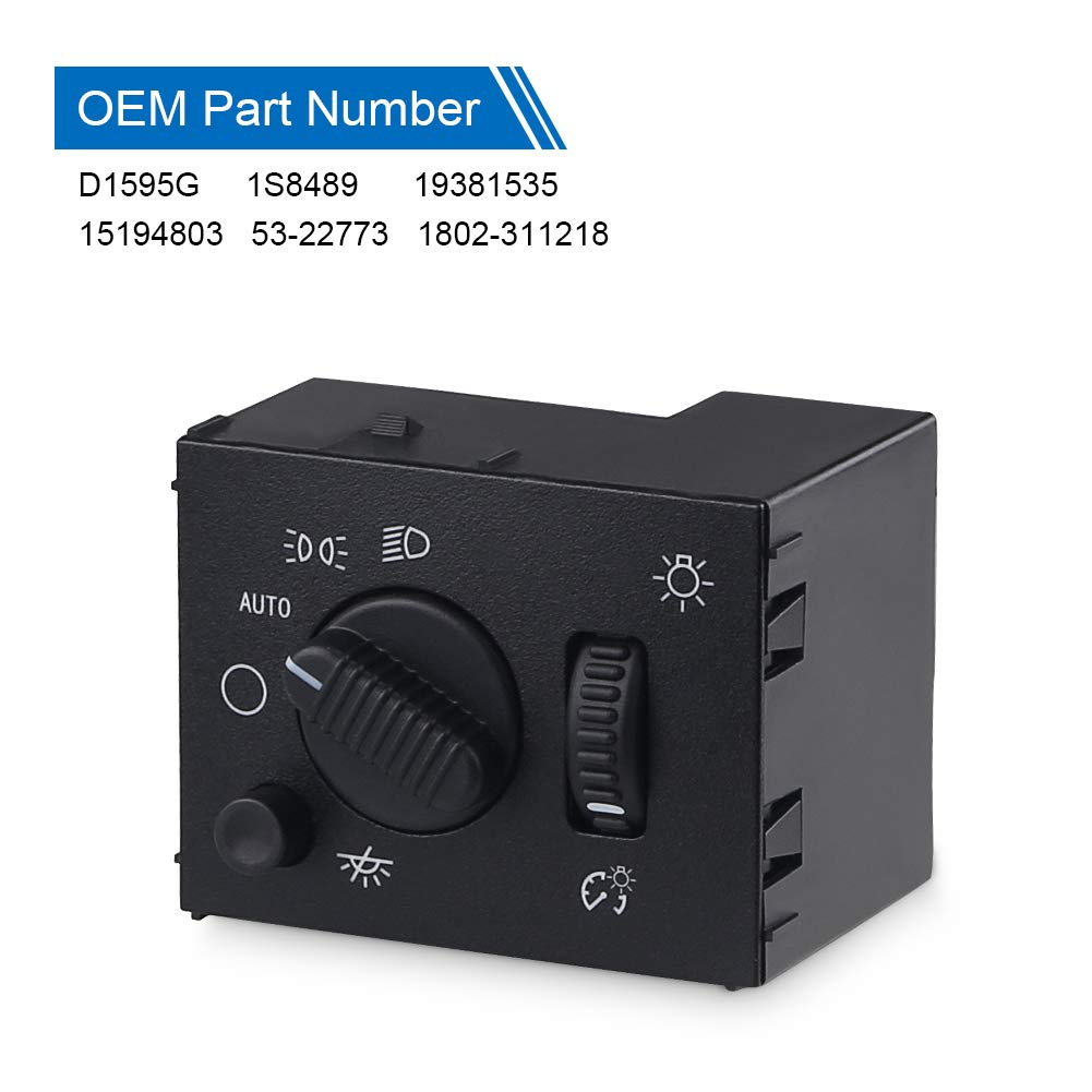 WMPHE Compatible with Headlight Switch Chevy Silverado GMC Sierra 2003-2007 Suburban Avalanche Yukon Tahoe Cadillac Escalade Headlamp Dimmer Switch Replace OE # 19381535 D1595G 15194803