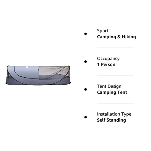 Single Portable Mosquito Net Tent, Pop UP Mosquito Tent for Camping Outdoor Travling Backyard, Self Standing Auto- Expanding