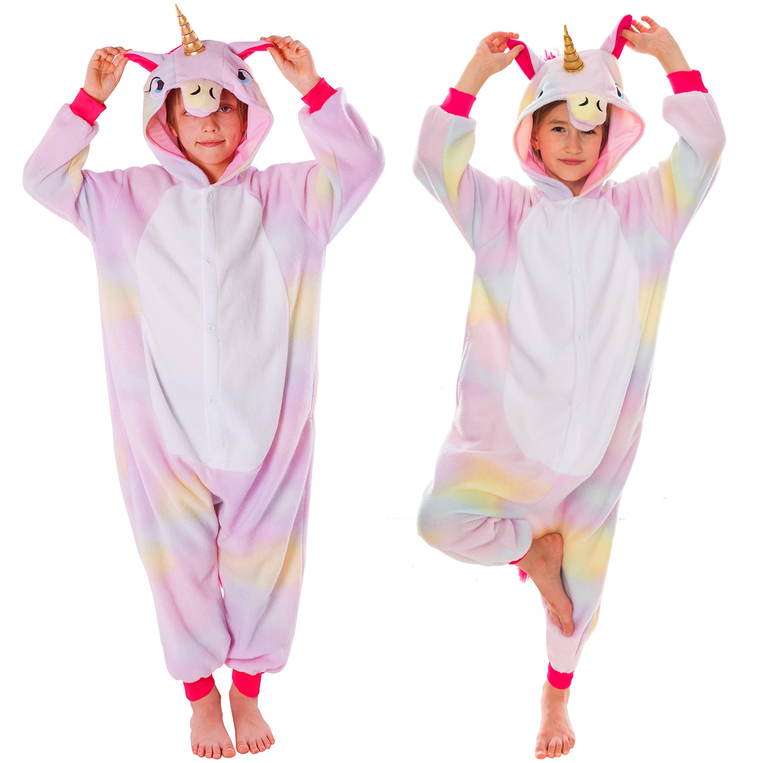 Spooktacular Creations Unisex Child Pajama Plush jumpsuit One Piece Unicorn Animal Costume (4-6 yr)