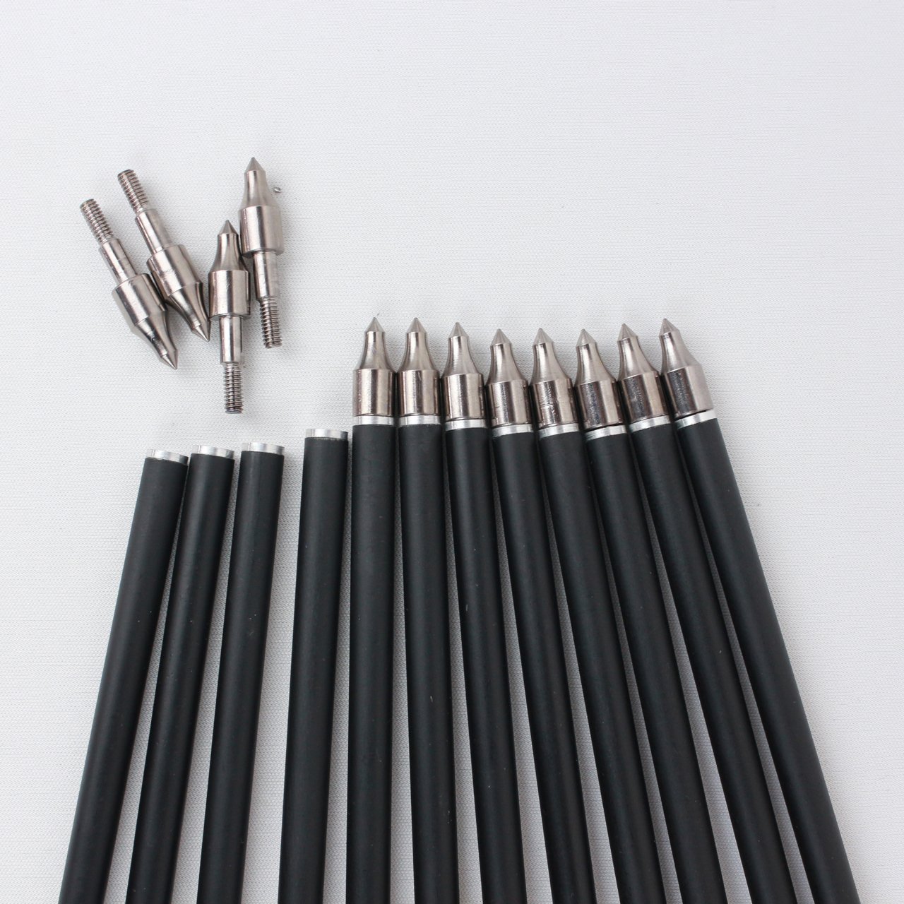 SinoArt 20" Carbon Crossbow Bolt Arrows Crossbolt Arrows with 4" vanes for Competition Practice Hunting