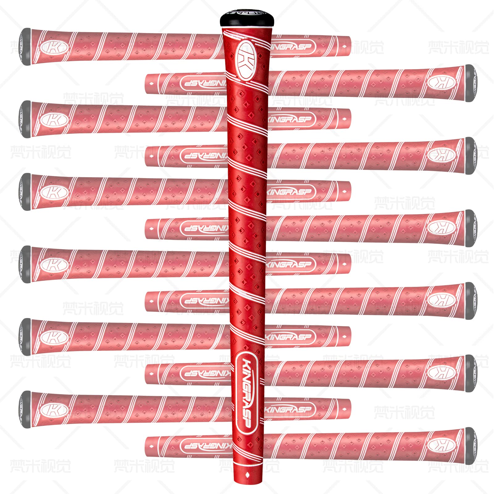 Wujiang Golf Grip, a Set of 13 /pcs, Standard-Medium Size, 5 Colors to Choose from(red, Mid-Size)