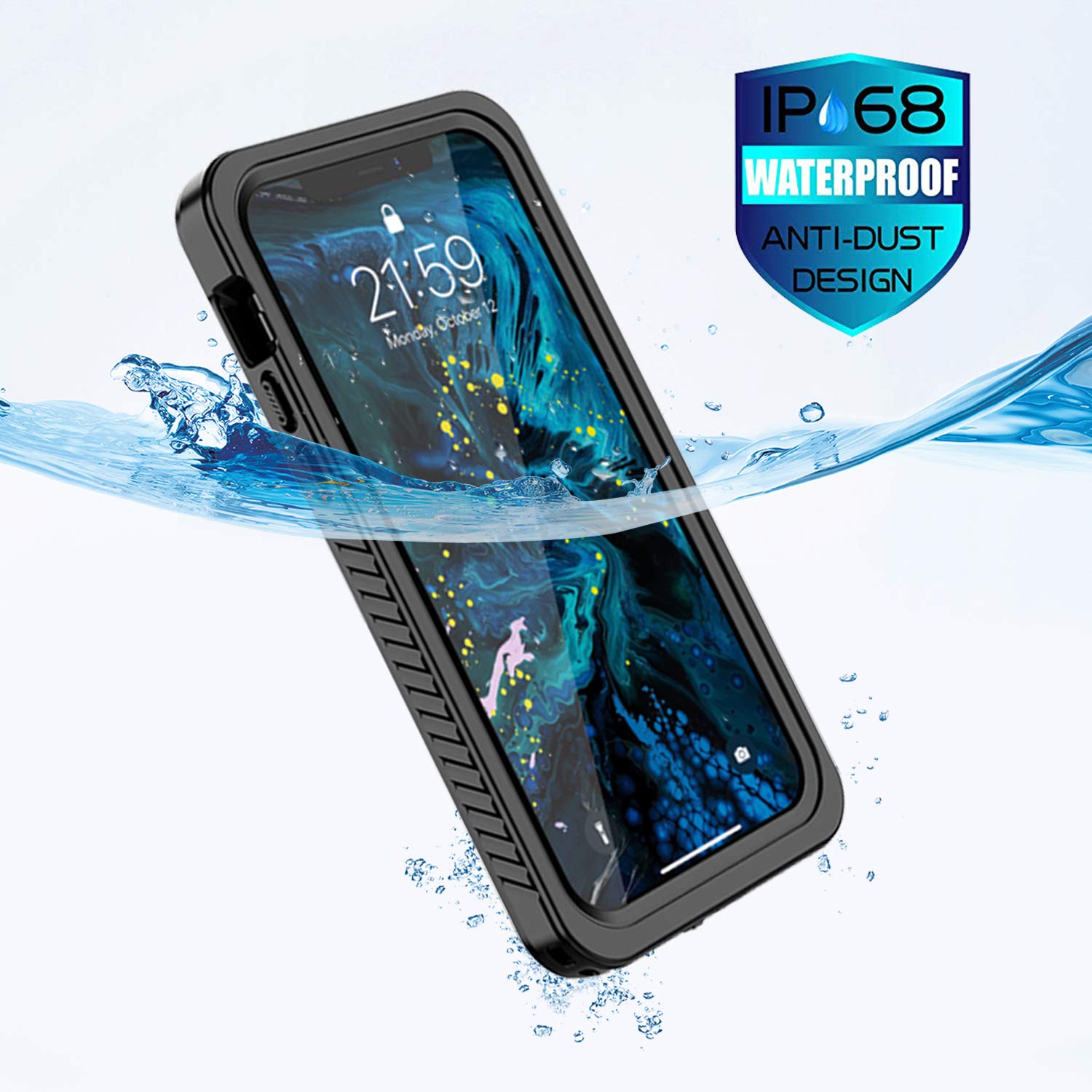 YESHON for iPhone 12 Pro Max Case, iPhone 12 Pro Max Waterproof Case, Built-in Screen Protector Full Sealed Cover, Shockproof IP68 Waterproof Clear Case for iPhone 12 Pro Max 6.7 inch (2020 Released)
