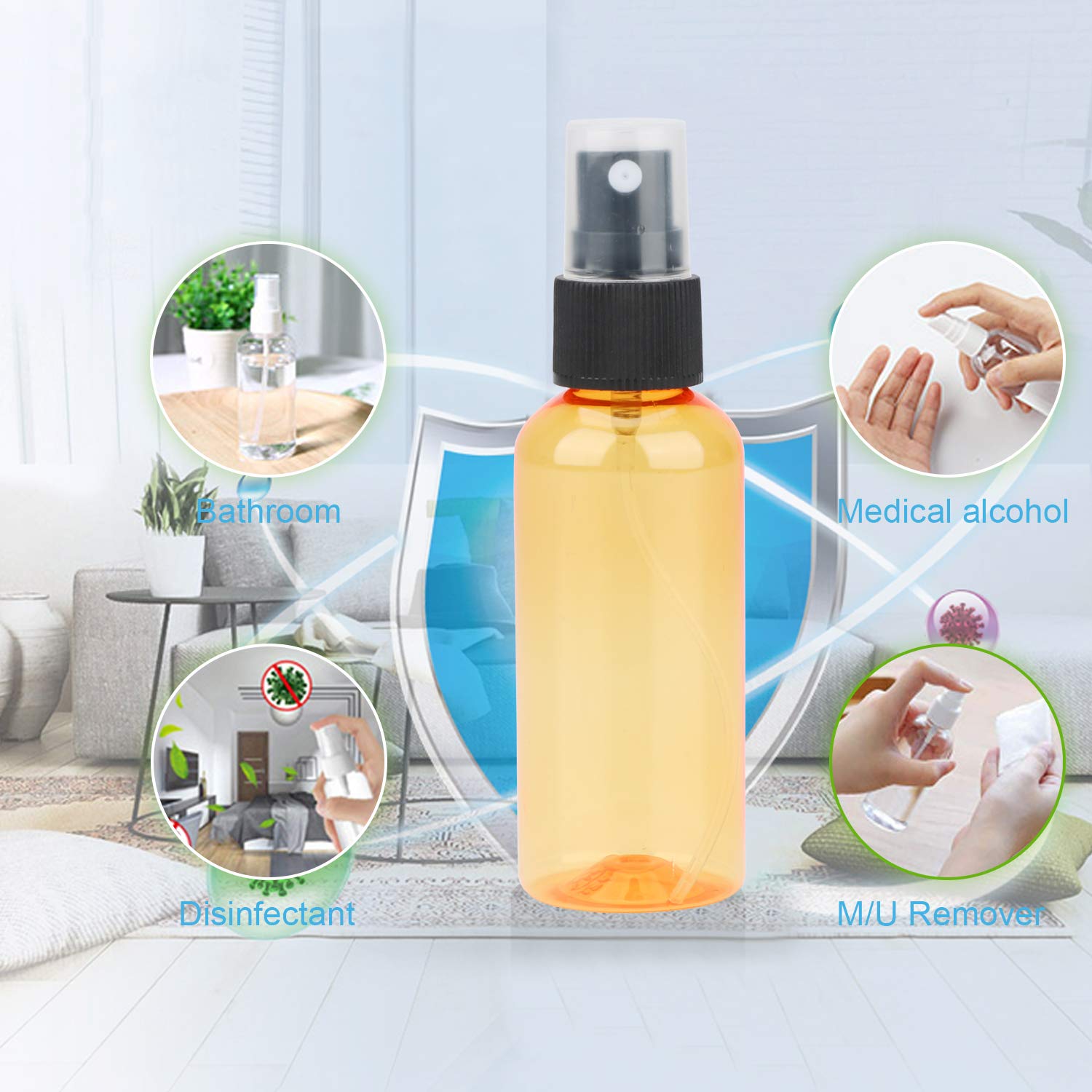Woaiwo-q Spray Bottle,Fine Mist 80ml/2.7oz Spray Bottles,Small Reusable Empty Plastic Bottles with Atomizer Pumps (20 pack,Orange)